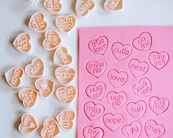CAPITAL LETTERS - Valentine's Day Conversation Heart Polymer Clay ...