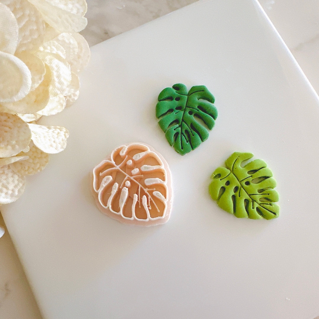 Monstera Tropical Leaf Clay Cutter | Plant Tree Leaves Embossed Polymer ...