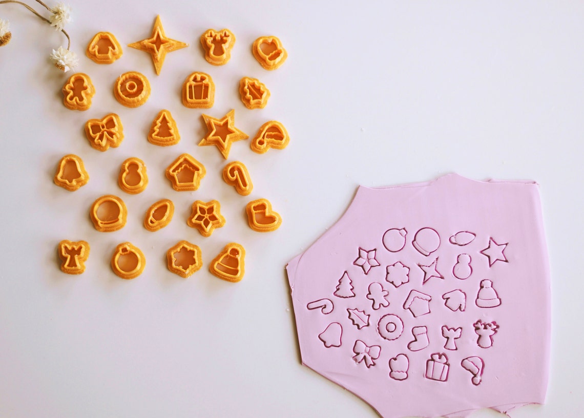 MEGA Winter Mini Clay Cutter (stud Size) - 24 Cutters | Christmas Clay ...