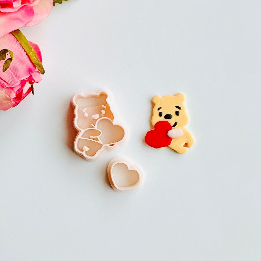 Valentine's Day Bear Polymer Clay Earring Cutters (2 Piece Set ...
