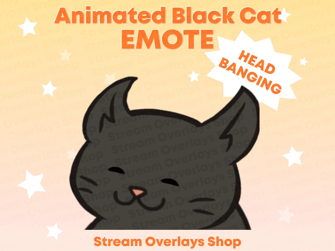 Twitch Emote Animated Black Cat Headbang Music Dance for Livestreams on ...