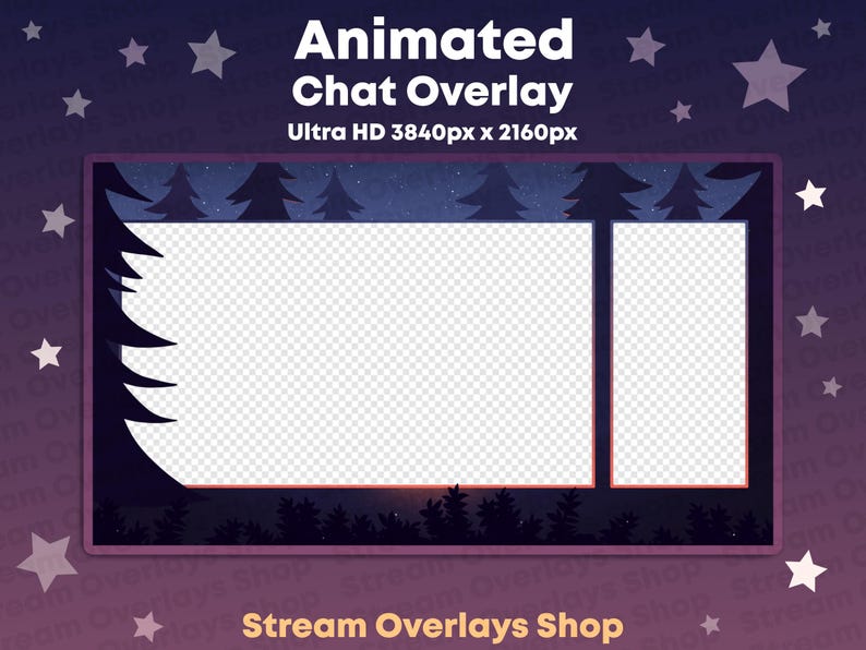 Twitch Chat Overlay Animated Night Forest With Campfire Landscape Ultra ...