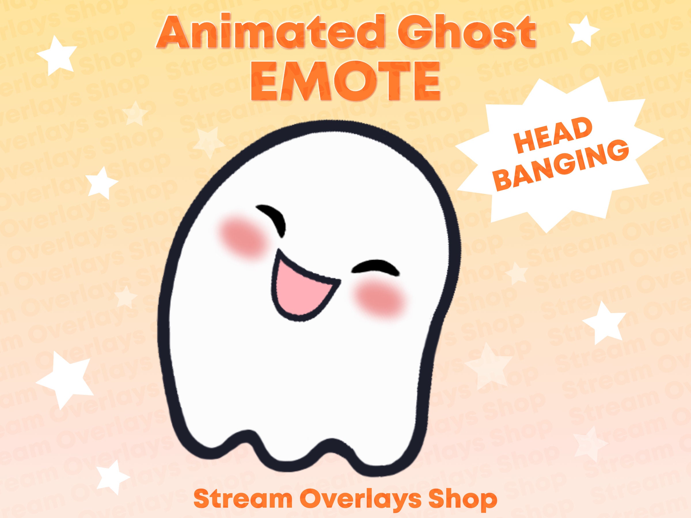Twitch Emote Animated Ghost Halloween Headbang Music - Etsy