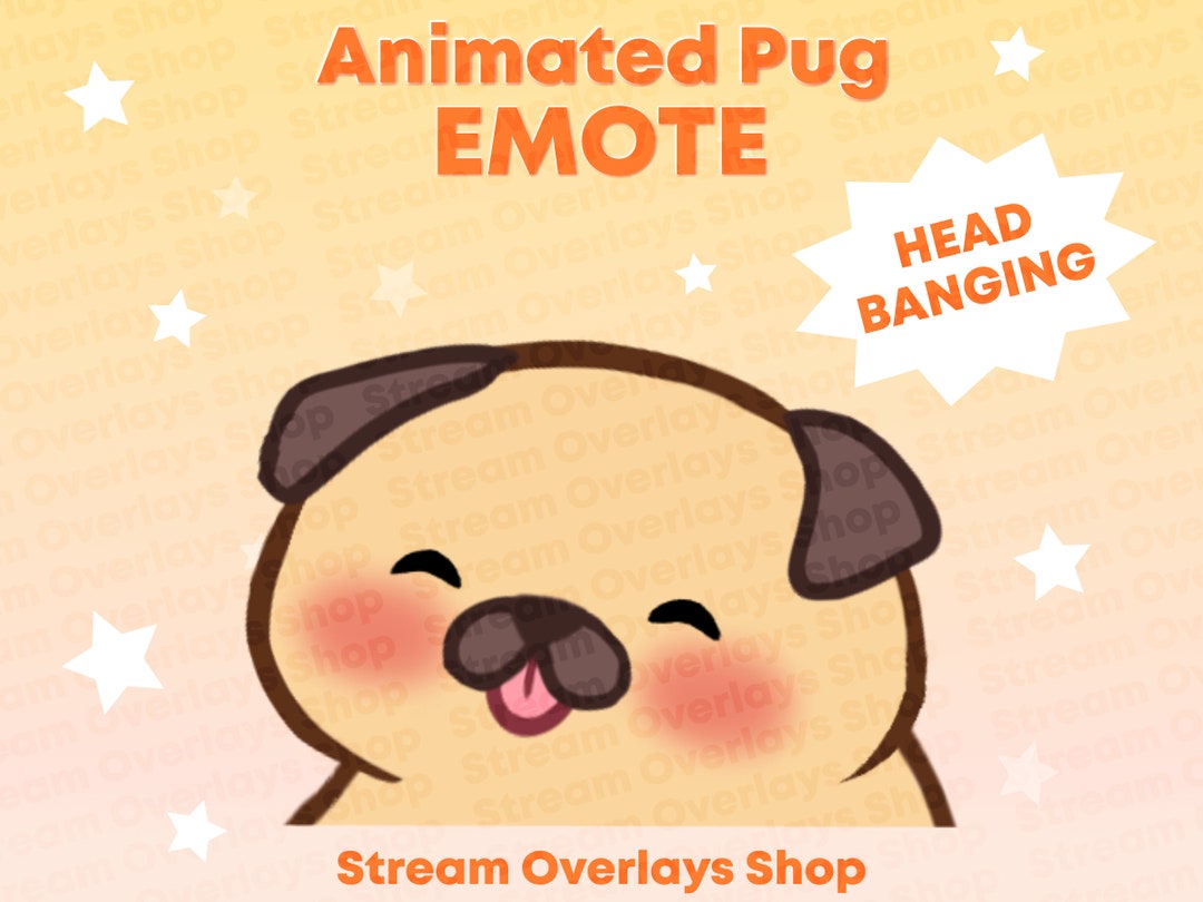 Twitch Emote Animated Pug Headbang Music Dance Dog for Livestreams on ...