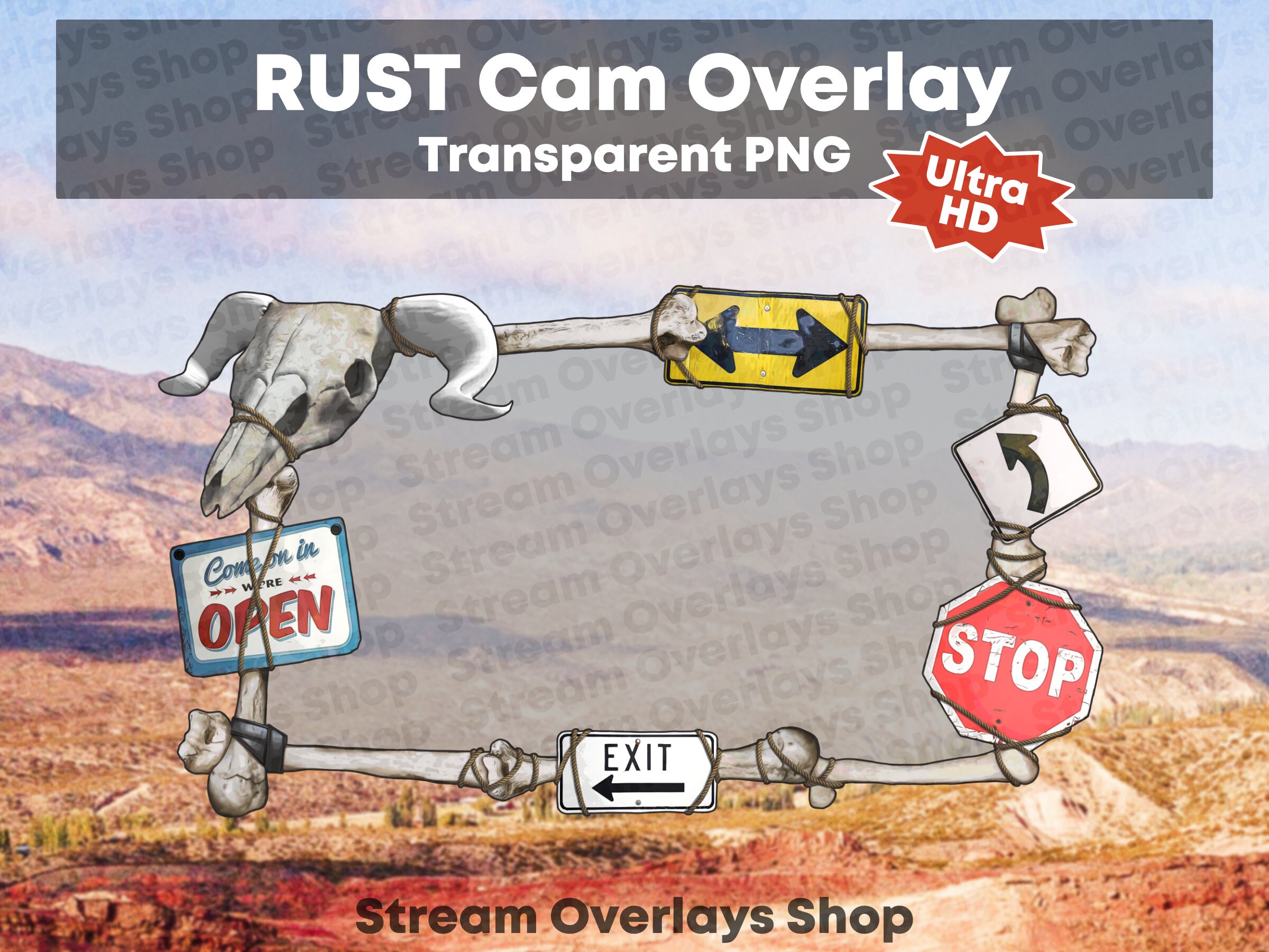 Twitch Camera Overlay RUST 4K Ultra HD 16: 9 Frame para su - Etsy España