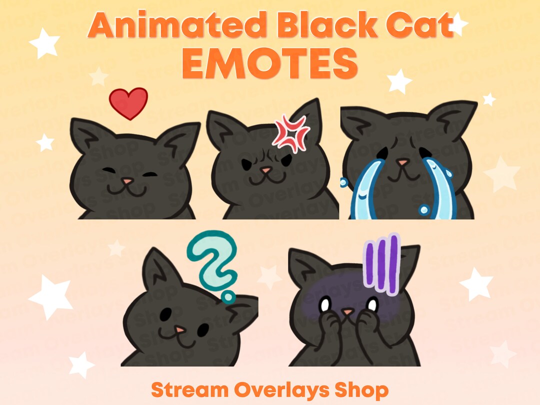 Emote animado gato negro GIF para transmisiones en vivo en Twitch ...