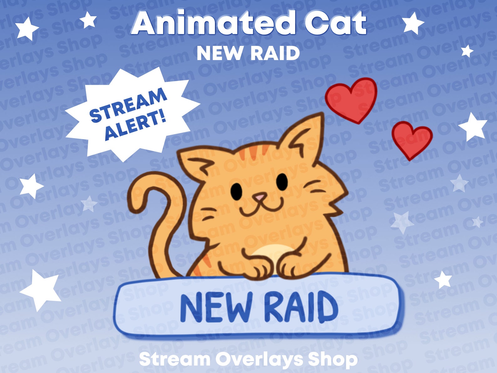 Twitch Alerts Animated Cute Cat New Raid for your | Etsy