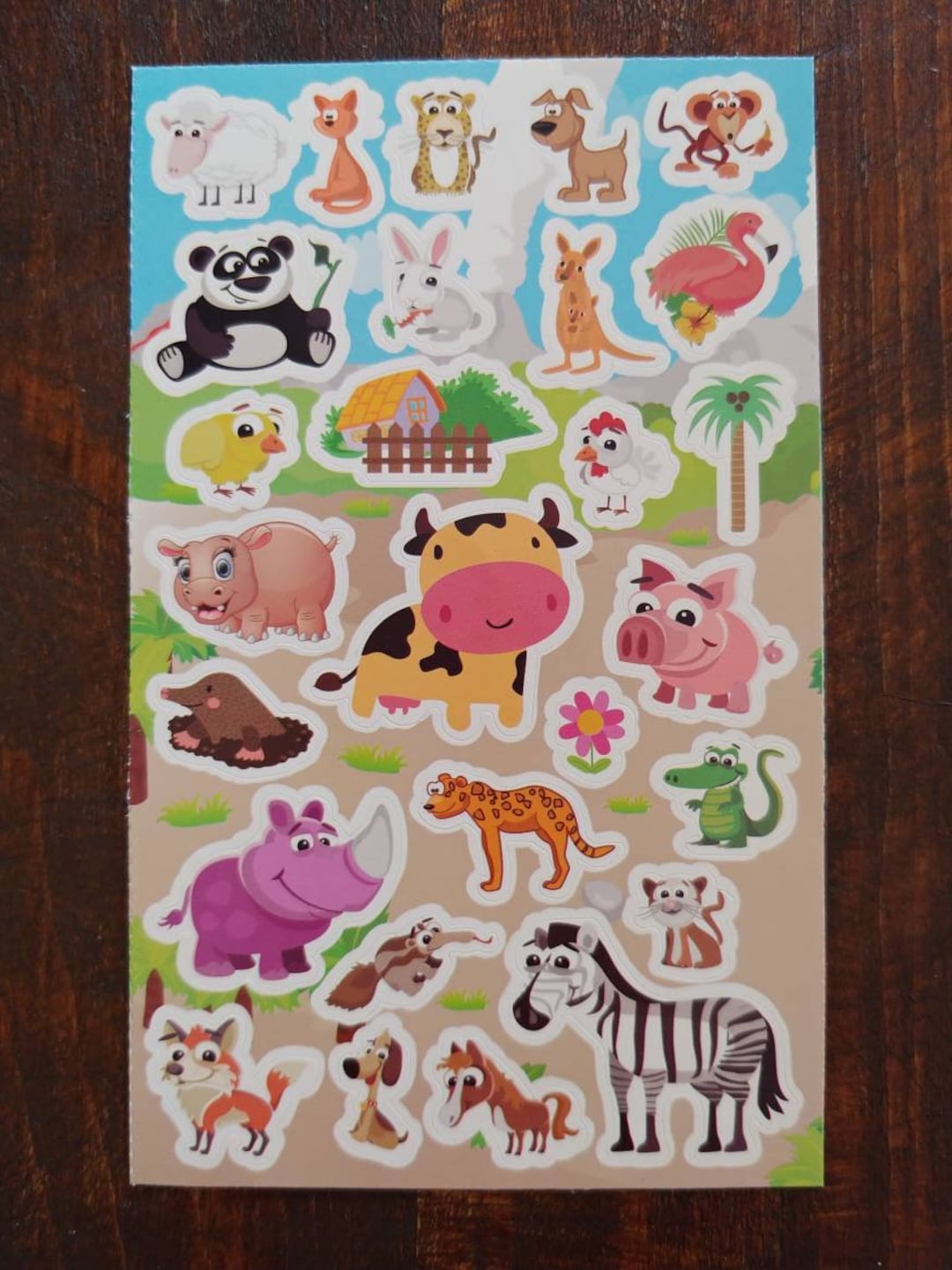 Cute Zoo/farm Animal Sticker Sheets 1, Great for Scrapbooking, Crafts ...