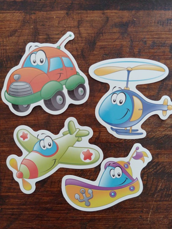 Happy Machines Vinyl Sticker Pack Helicopter Plane Car - Etsy
