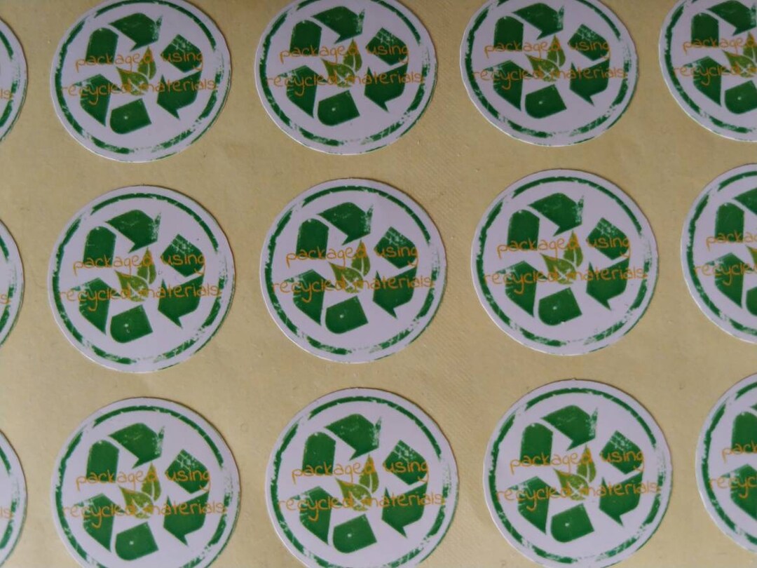 Packaged Using Recycled Materials, Stickers for Shipping Packages ...