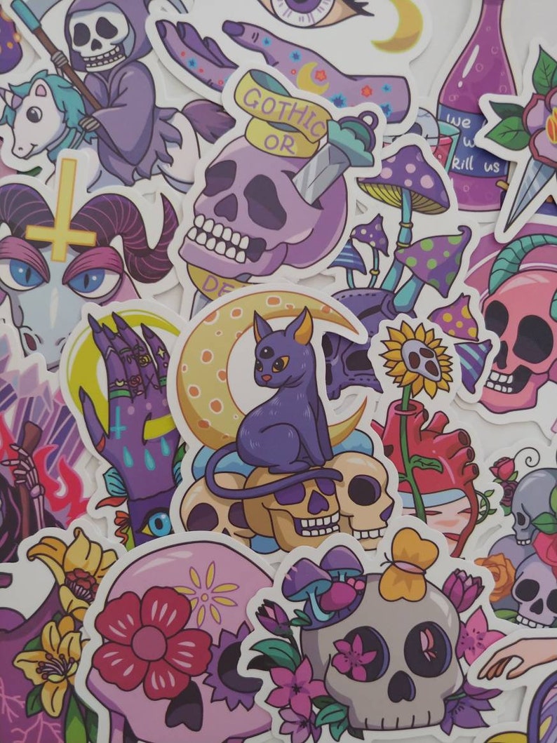 Cute Creepy Pastel Goth Vinyl Stickers Choose 2 5 or 10 - Etsy