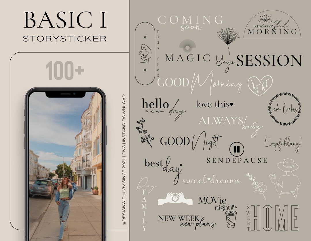 100+ Instagram Story Stickers Daily Basic Lettering Story Inspo ...