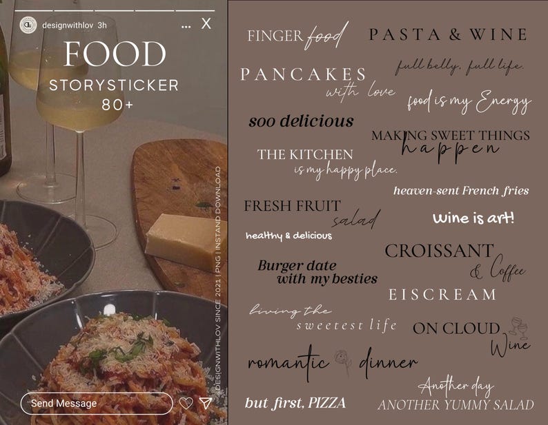 80+ Instagram Story Sticker Daily Basic Lettering Schriftzüge Inspo ...