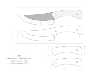 Knife Drawing/knife Sketch/knife Templates Printable/custom Knife ...