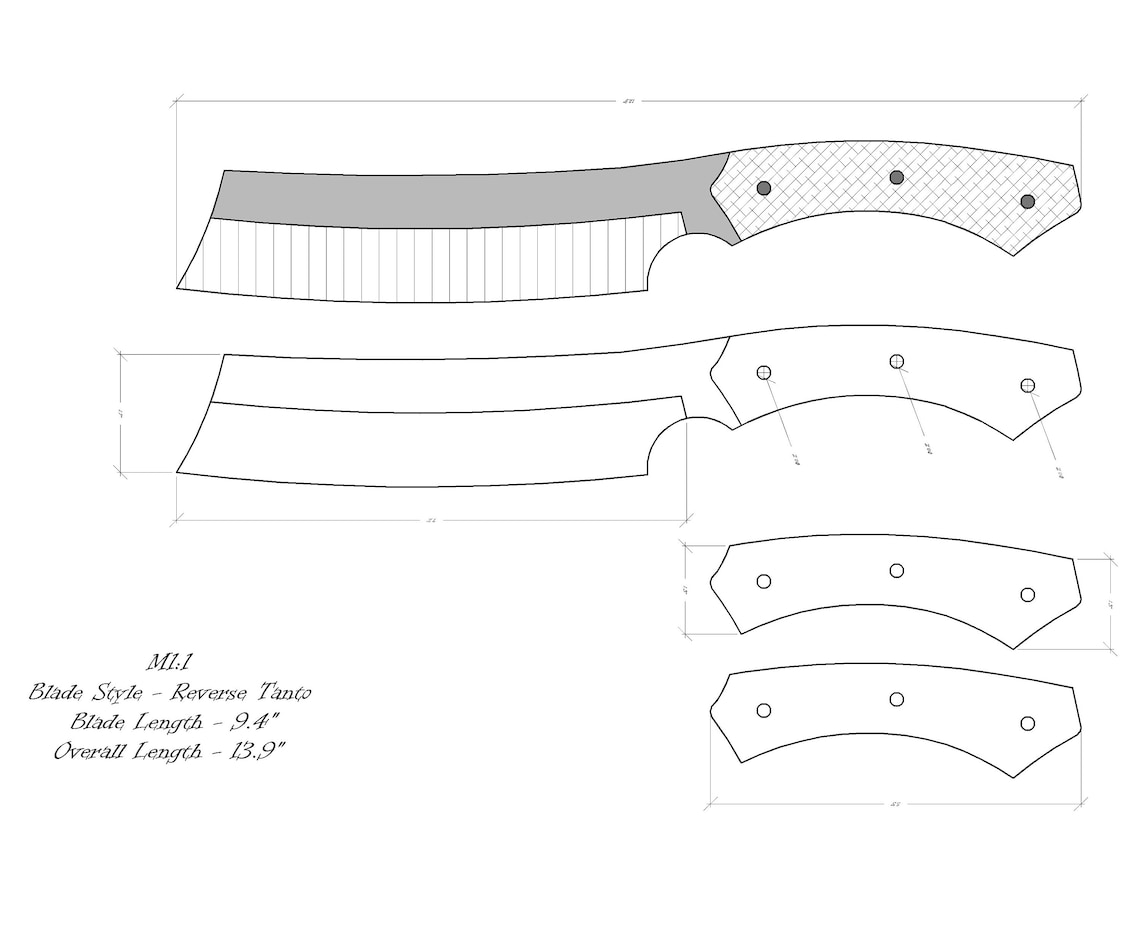 Knife Drawing/knife Sketch/knife Templates Printable/custom Knife ...