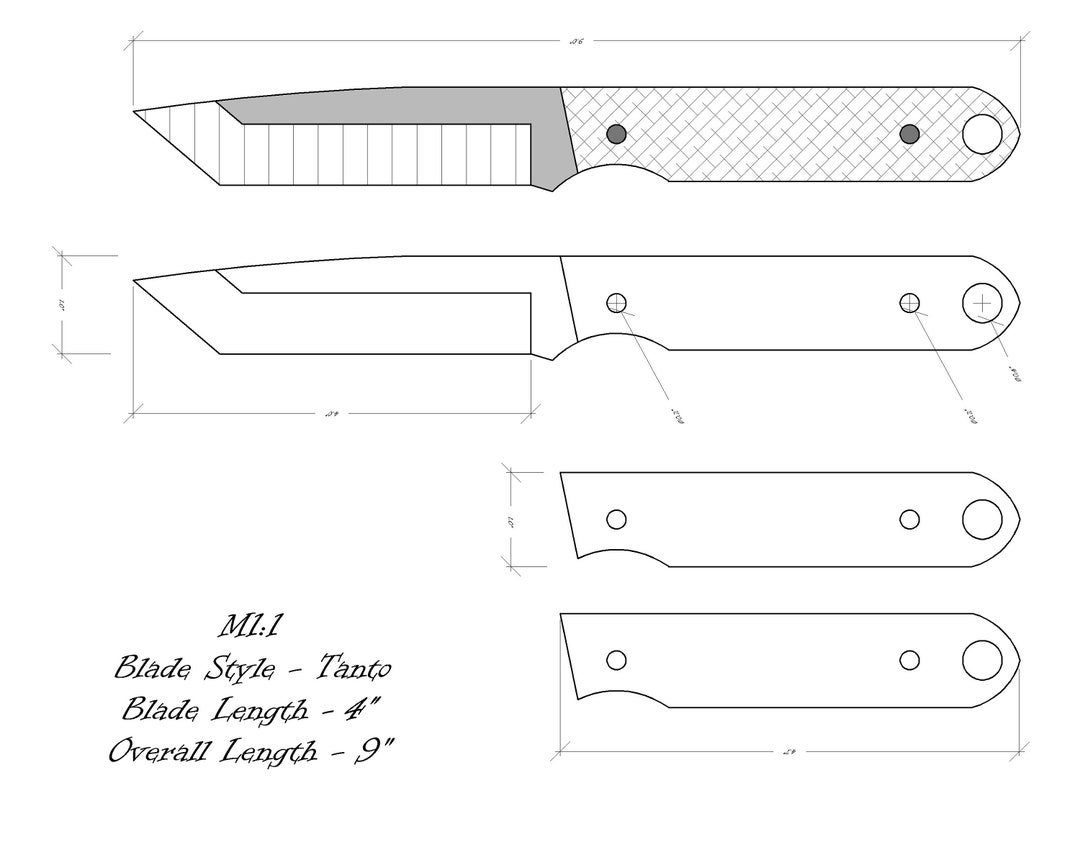 Knife Drawing/knife Sketch/knife Templates Printable/custom Knife ...