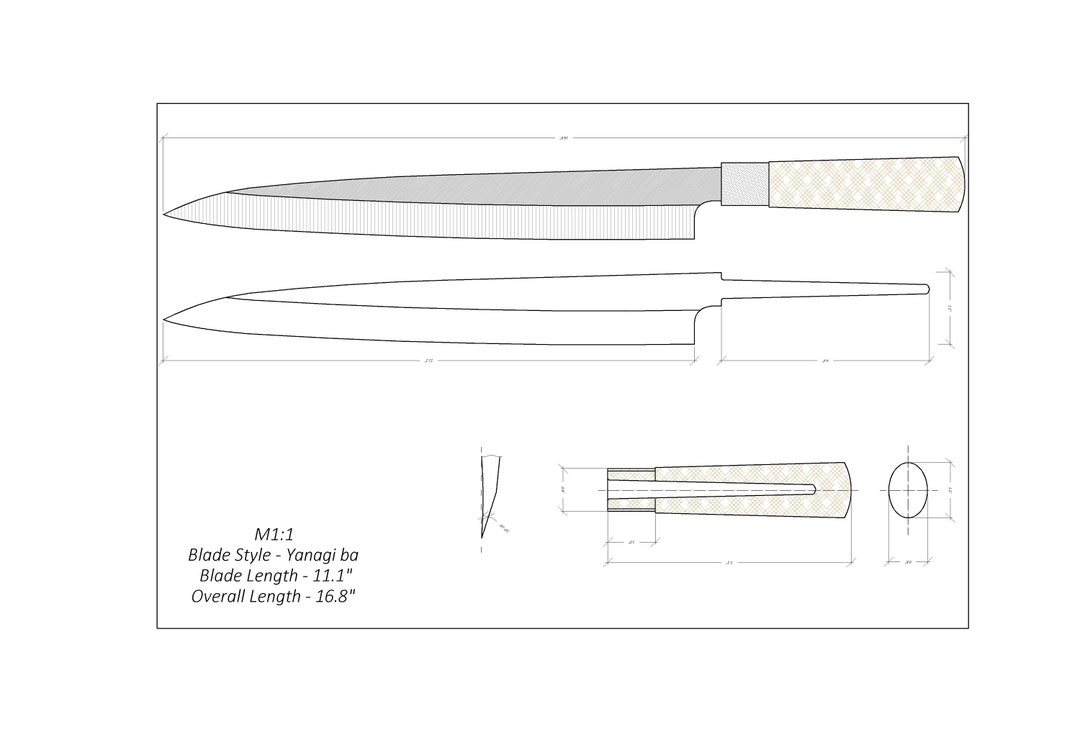 Knife Drawing/knife Sketch/knife Templates Printable/custom Knife ...