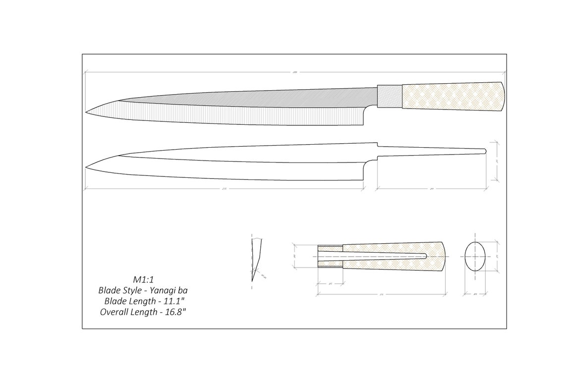 Knife Drawing/knife Sketch/knife Templates Printable/custom Knife ...