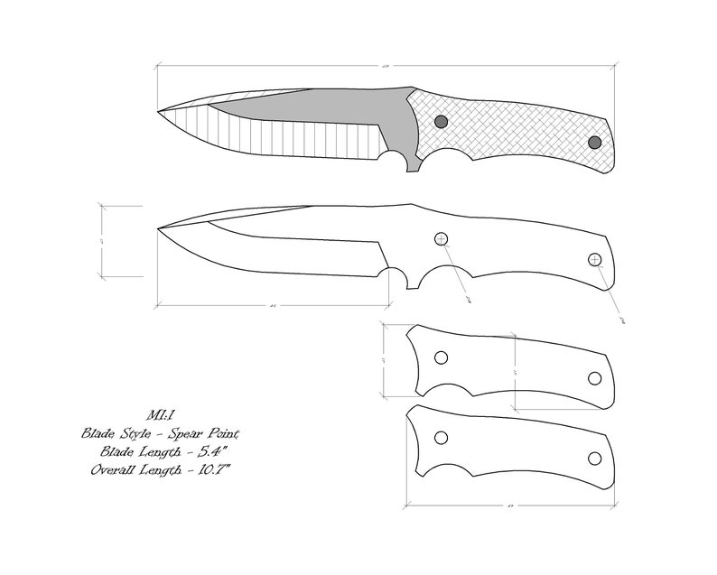 Knife Drawing/knife Sketch/knife Templates Printable/custom Knife ...