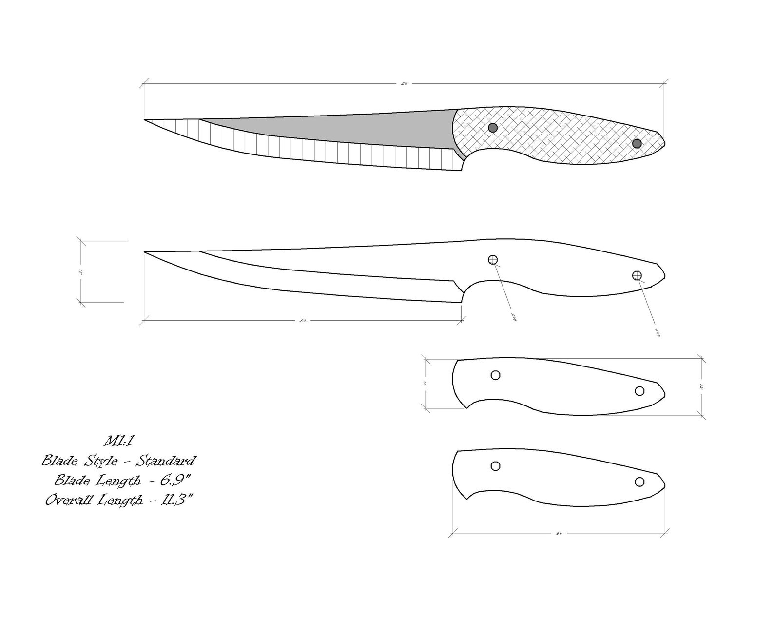 Knife Drawing/knife Sketch/knife Templates Printable/custom Knife ...