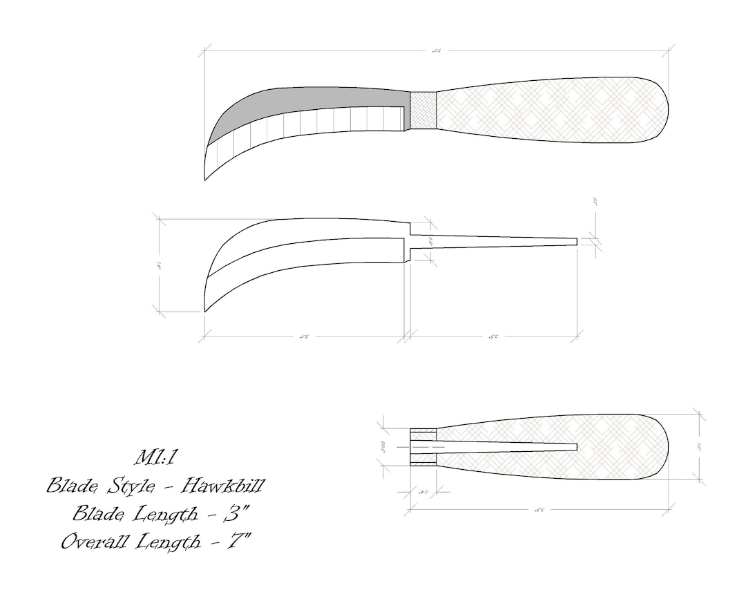 Knife Drawing/knife Sketch/knife Templates Printable/custom Knife ...