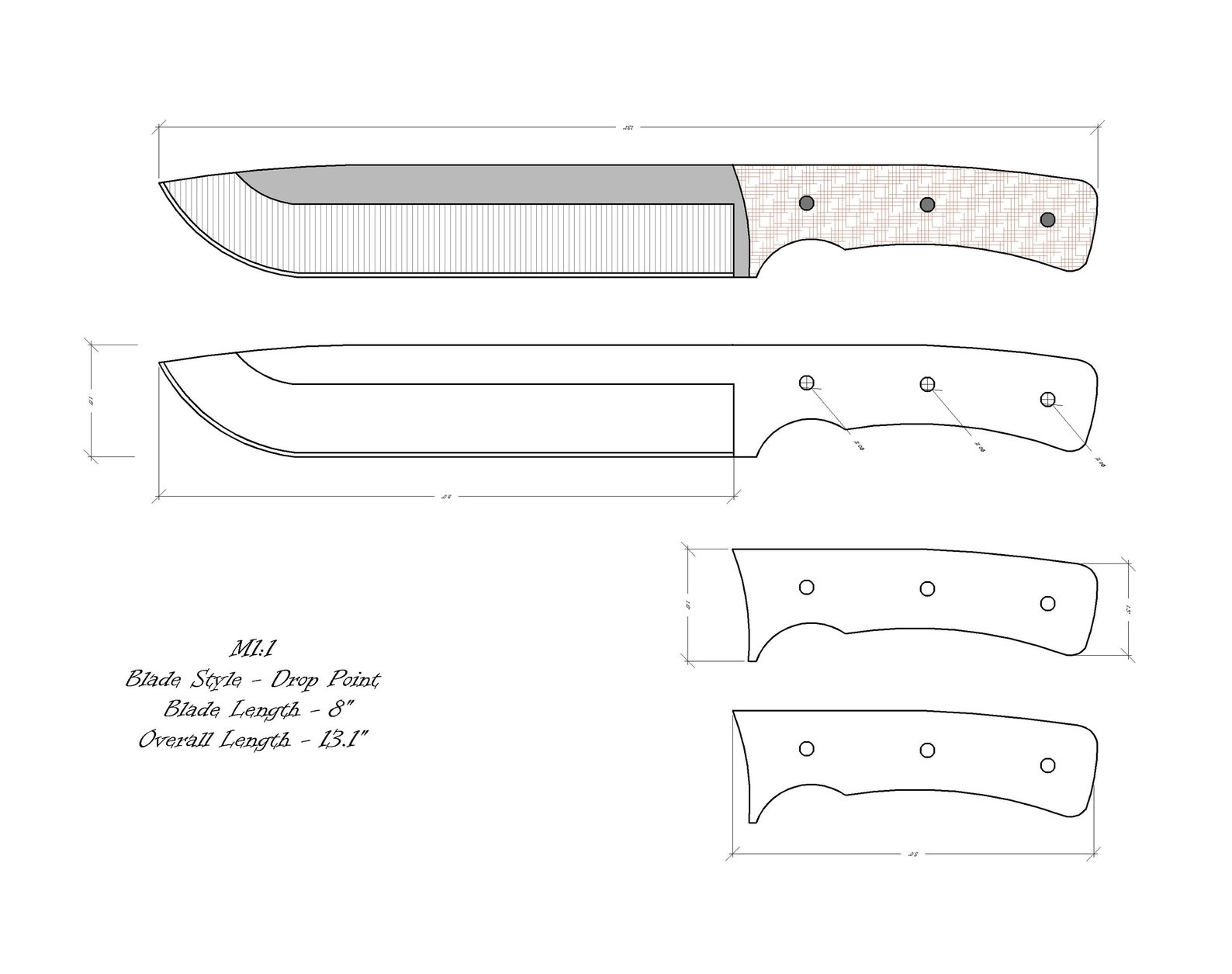 Knife Drawing/knife Sketch/knife Templates Printable/custom Knife ...