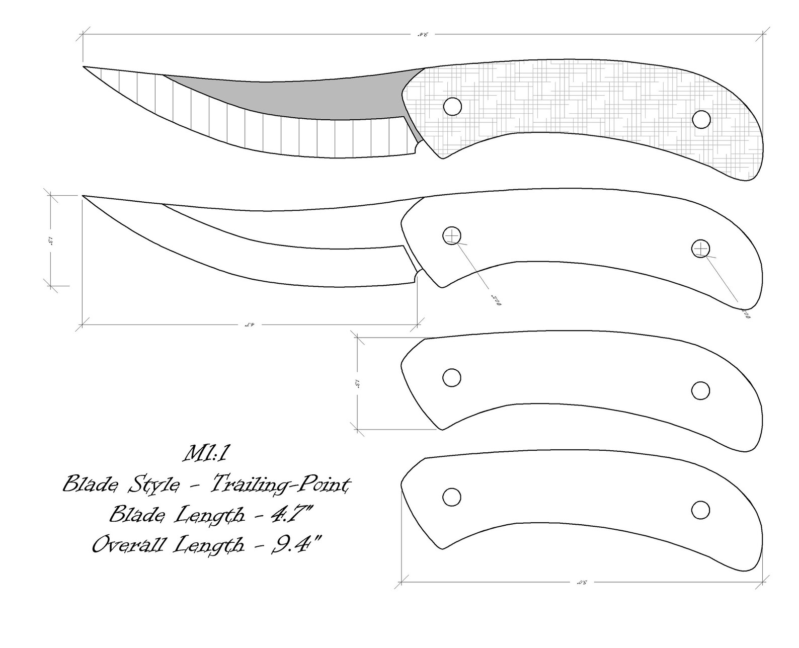 Knife Drawing/knife Sketch/knife Templates Printable/custom Knife ...