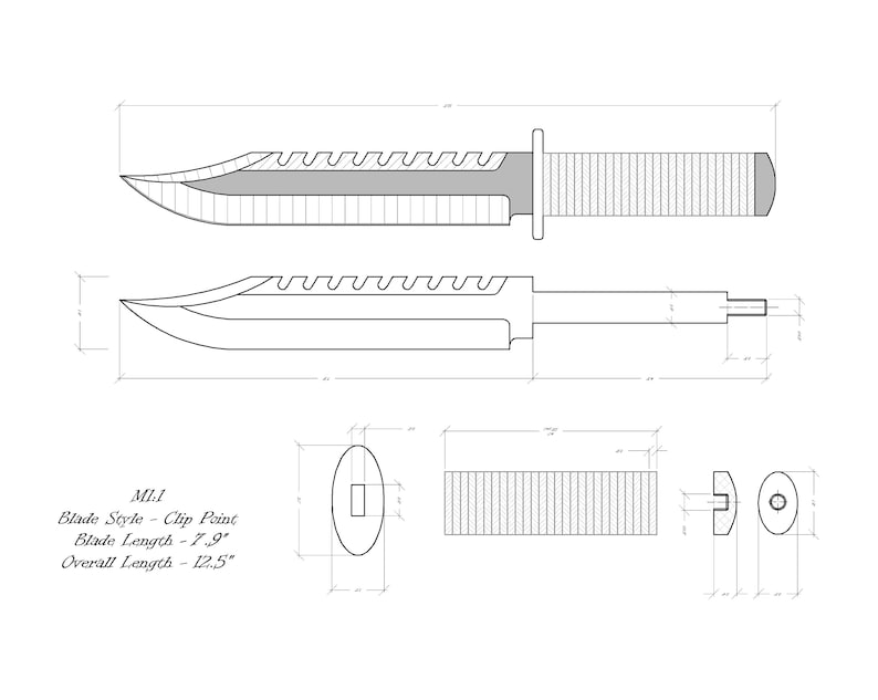 Knife Drawing/knife Sketch/knife Templates Printable/custom Knife ...