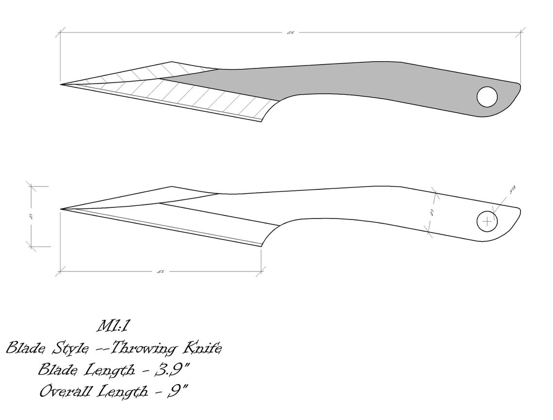 Knife Drawing/knife Sketch/knife Templates Printable/custom Knife ...