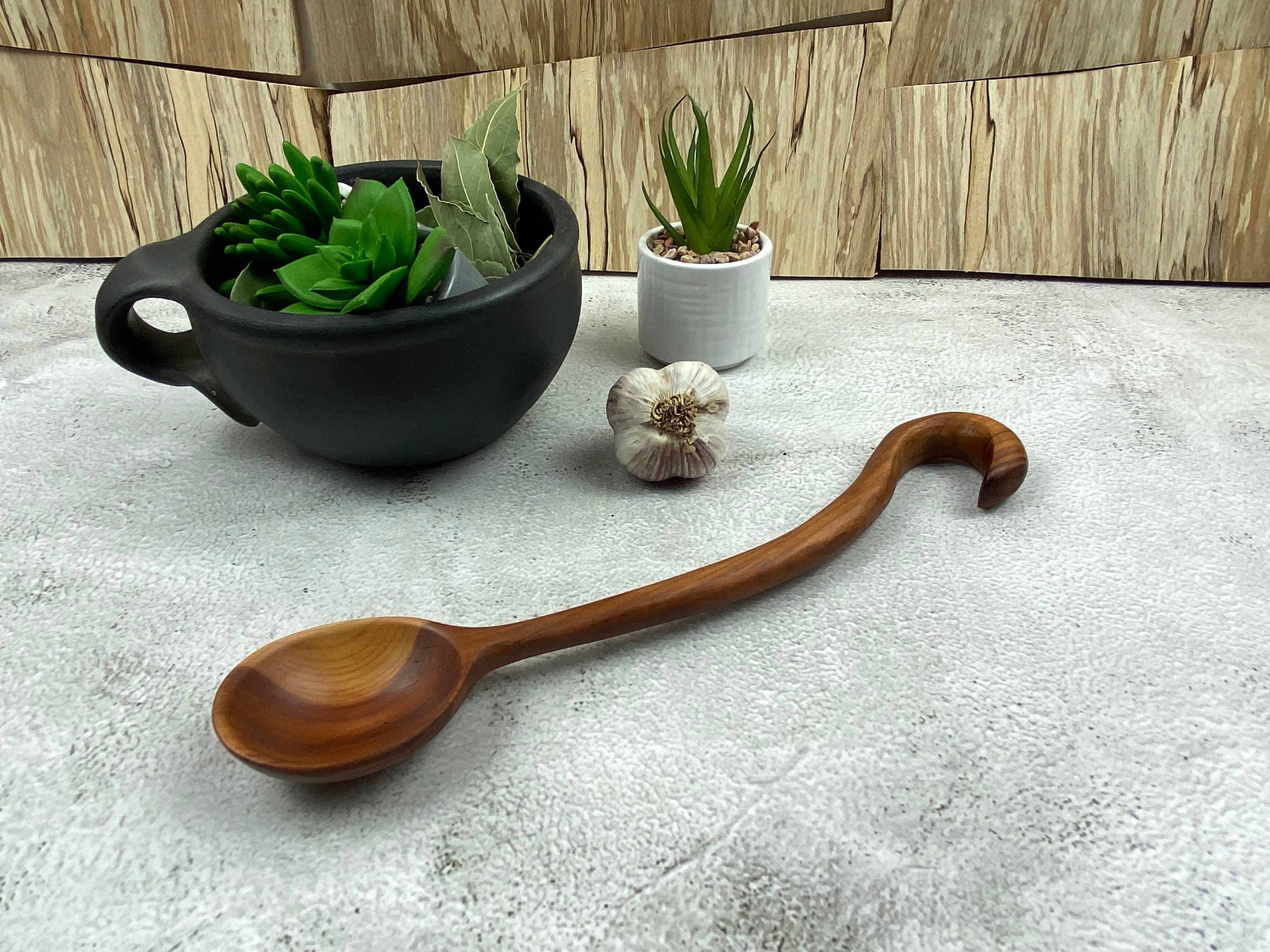 Handmade wooden spoon Fruit tree Plum tree 26 cm | Etsy