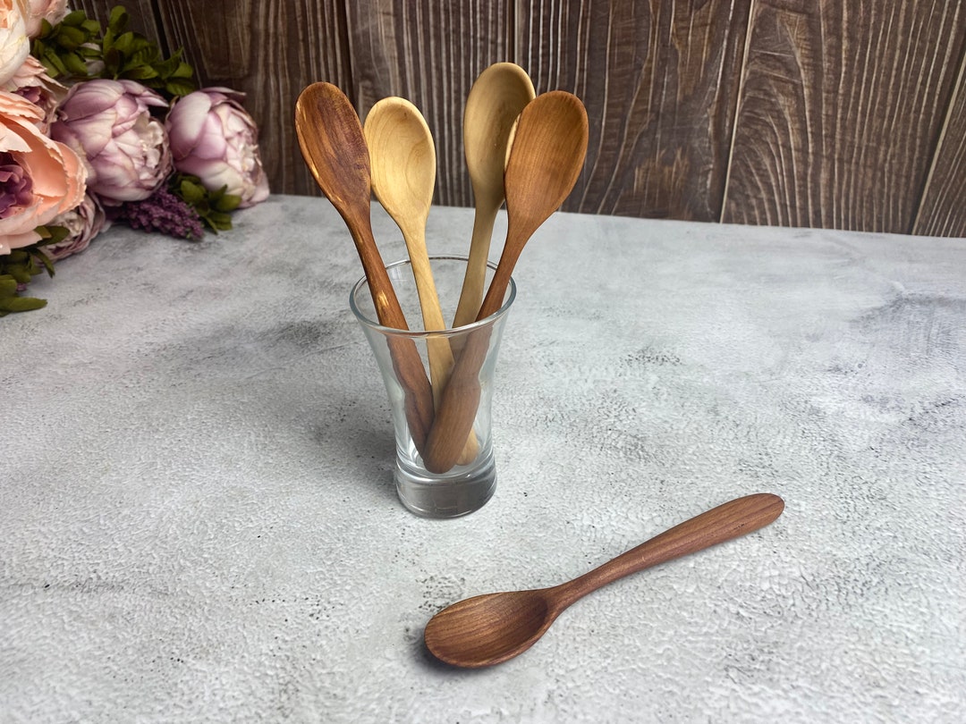 Handmade Wooden Spoon Fruit Tree an Apple Tree and Plum Tree Small ...