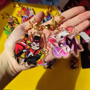 Helluva Boss Acrylic Epoxy Keychains Blitz Stolas Moxxie Millie ...