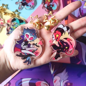 Helluva Boss Acrylic Epoxy Keychains Blitz Stolas Moxxie Millie ...