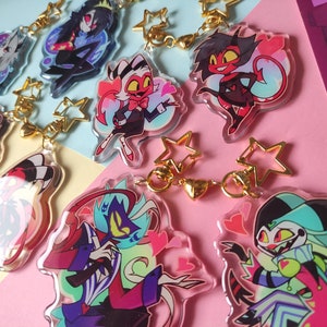 PREORDERS Helluva Boss Acrylic Epoxy Keychains Blitz Stolas Moxxie ...