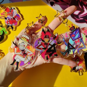 Helluva Boss Acrylic Epoxy Keychains Blitz Stolas Moxxie Millie ...