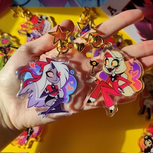 Helluva Boss Acrylic Epoxy Keychains Blitz Stolas Moxxie Millie ...