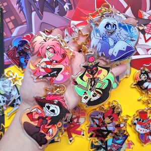 Helluva Boss Acrylic Epoxy Keychains Blitz Stolas Moxxie Millie ...