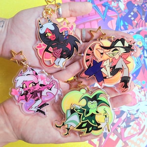 Helluva Boss Acrylic Epoxy Keychains Blitz Stolas Moxxie Millie ...