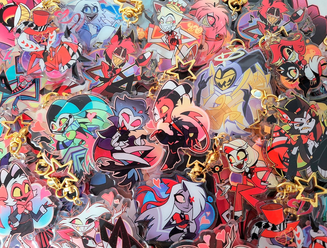 Helluva Boss Acrylic Epoxy Keychains Blitz Stolas Moxxie Millie ...