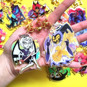 Helluva Boss Acrylic Epoxy Keychains Blitz Stolas Moxxie Millie ...