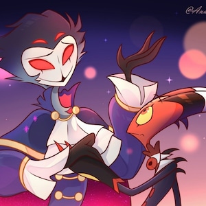 Blitz and Stolas Helluva Boss Print Blitzo Poster B5prints - Etsy