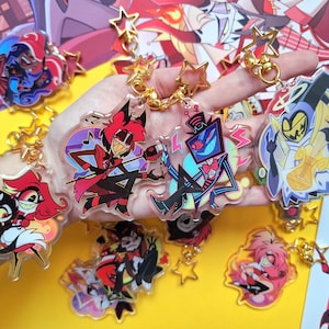 Helluva Boss Acrylic Epoxy Keychains Blitz Stolas Moxxie Millie ...