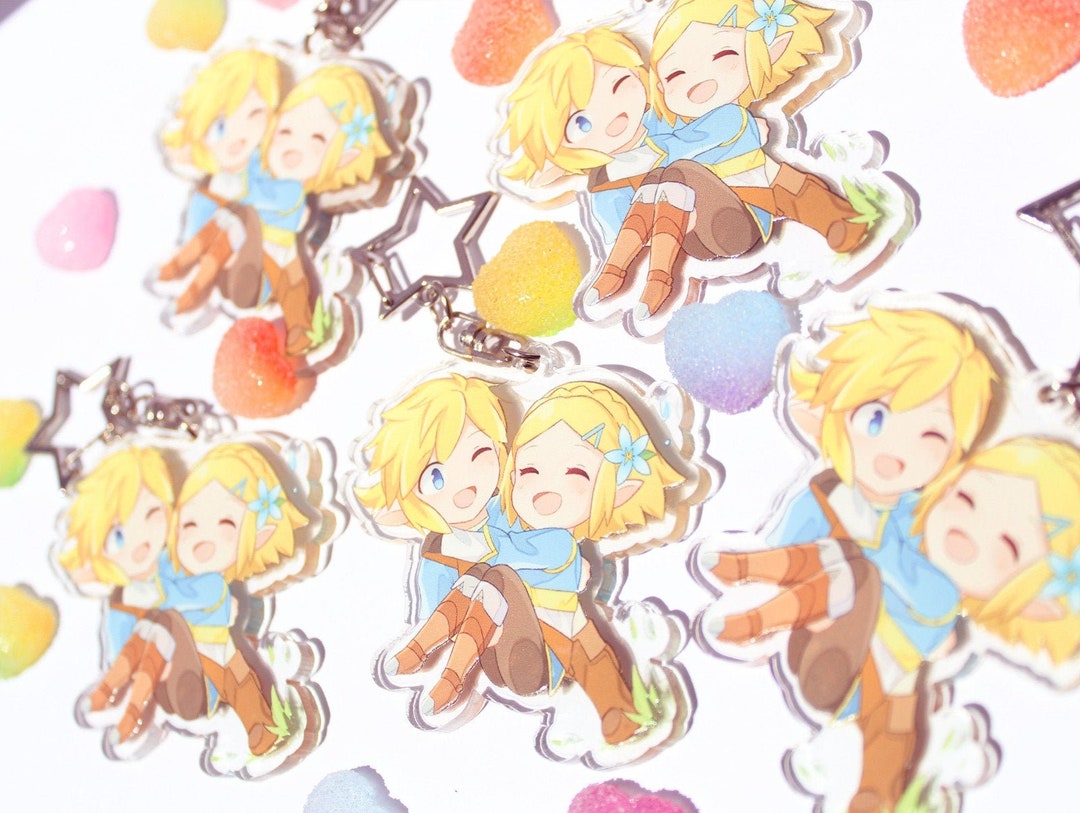 Zelda Acrylic Charm Botw Keychain Zelda X Link Keychain Zelink Charms ...