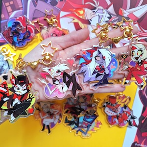 Helluva Boss Acrylic Epoxy Keychains Blitz Stolas Moxxie Millie Asmodeus Fizz Fizzarolli Blitzo ...