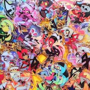 Helluva Boss Acrylic Epoxy Keychains Blitz Stolas Moxxie Millie ...