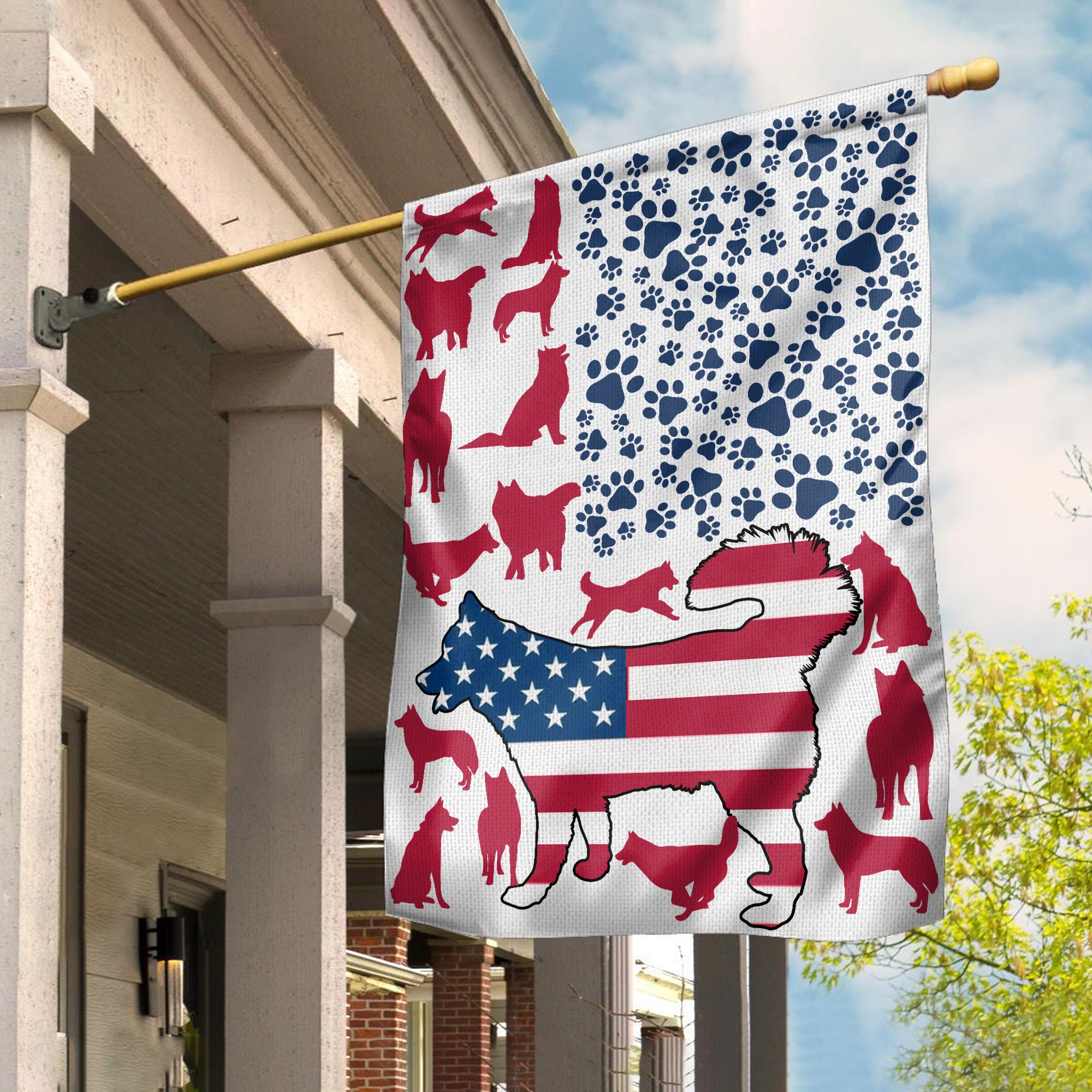 Husky flag Husky America flag Independence Day's gift | Etsy