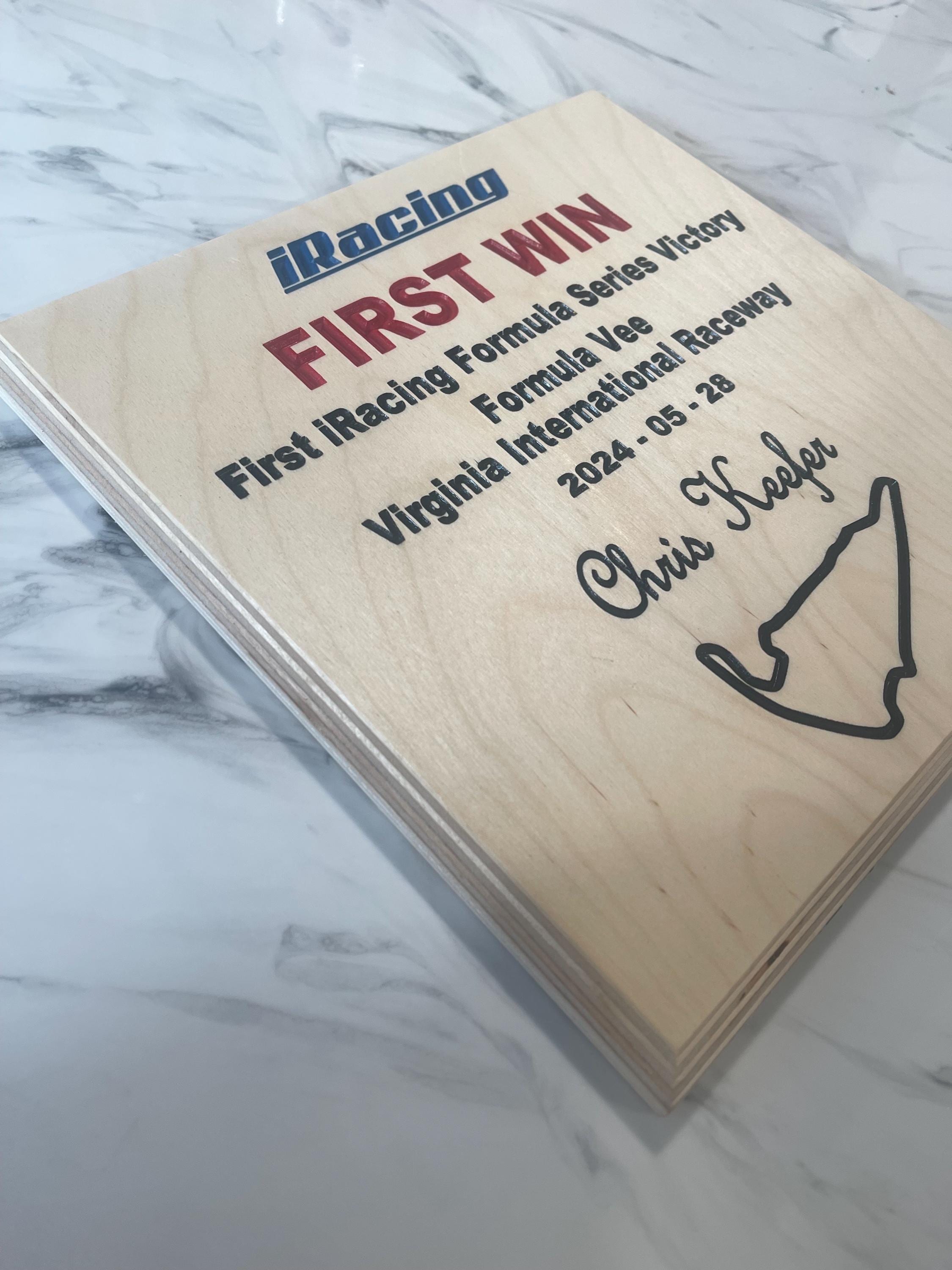 Custom Engraved Iracing Win Certificates - Etsy