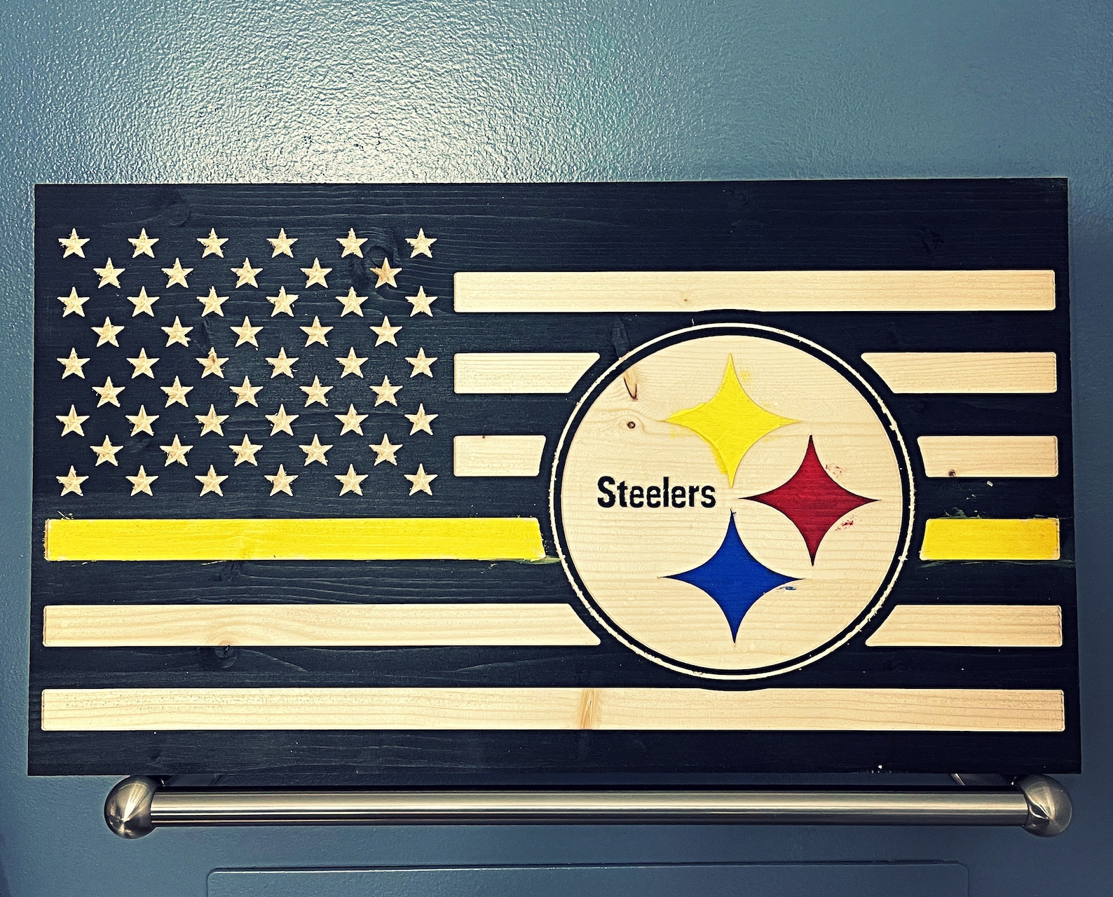 Pittsburgh Steelers American Flag Steelers Wooden Flag - Etsy