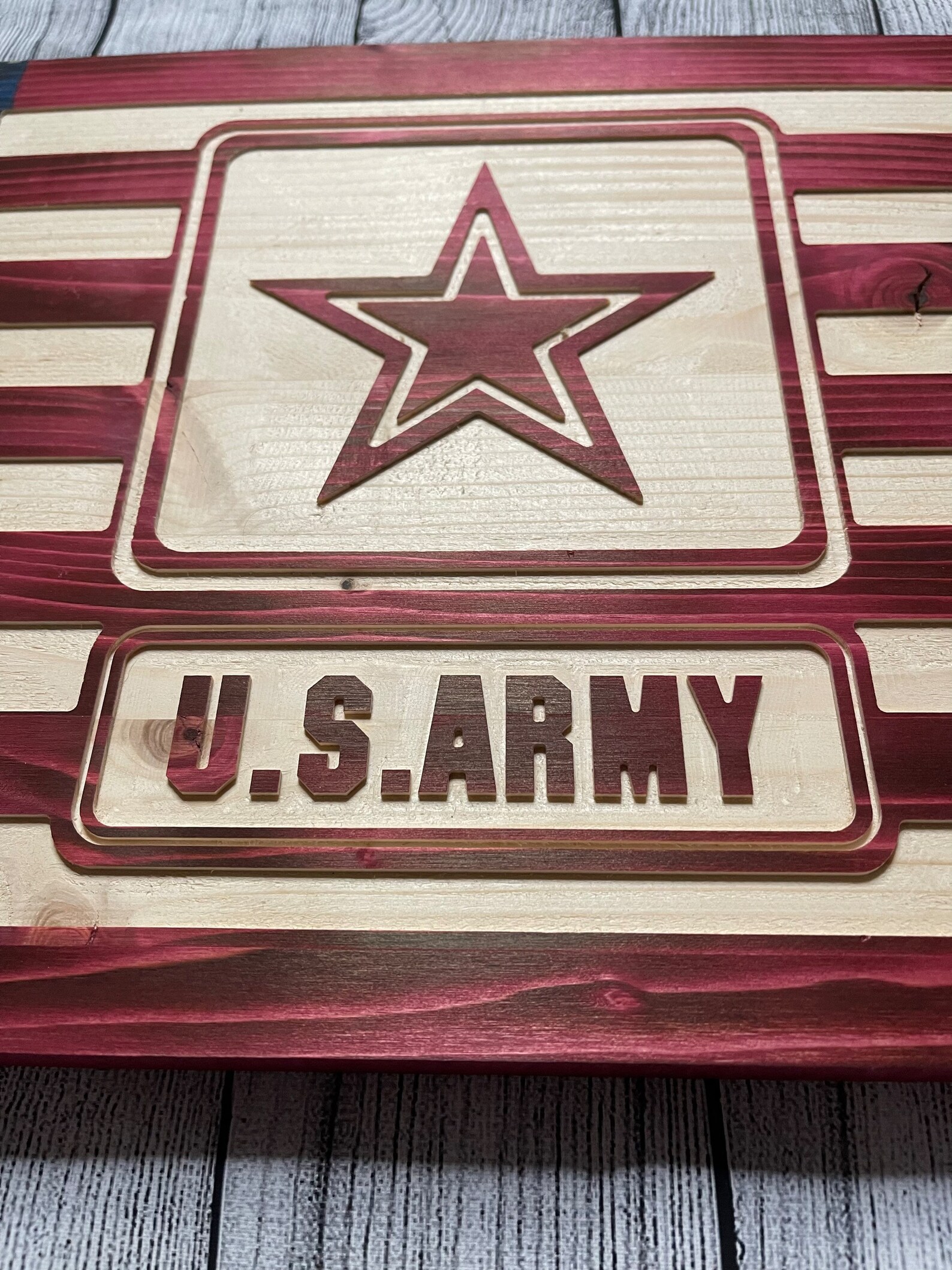 Rustic United States Army Flag: Personalized Wood Wall Art - Etsy