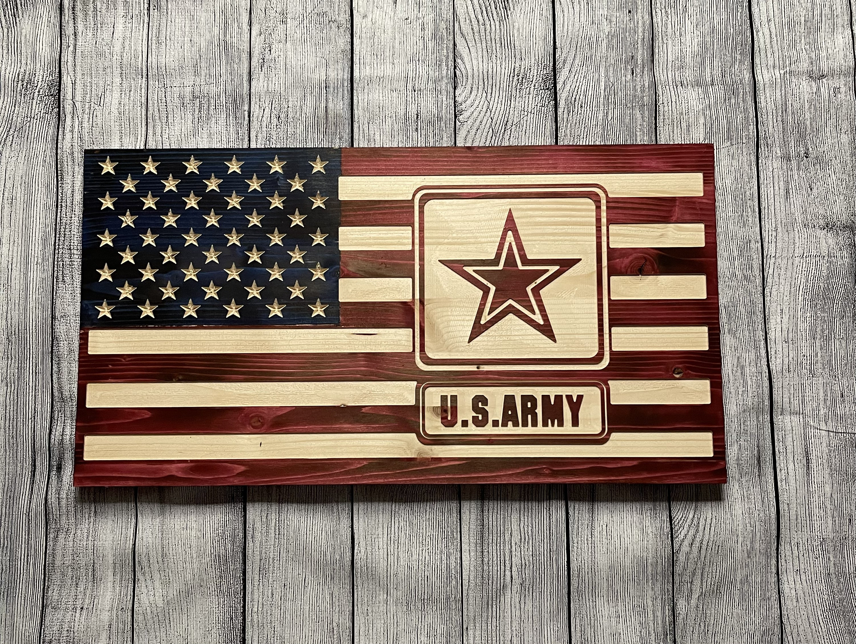 Rustic United States Army Flag: Personalized Wood Wall Art - Etsy